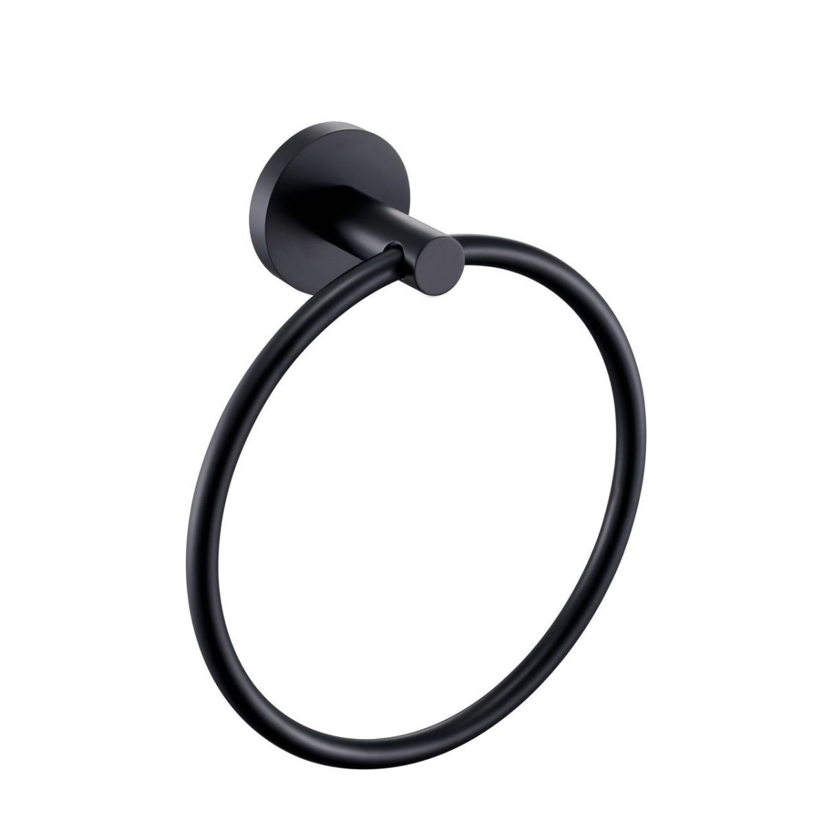Towel Ring Round Matt Black - Handles Plus