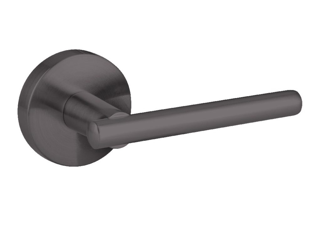 D907NG Lever set on round large rose NICKEL GRAPHITE - Handles Plus