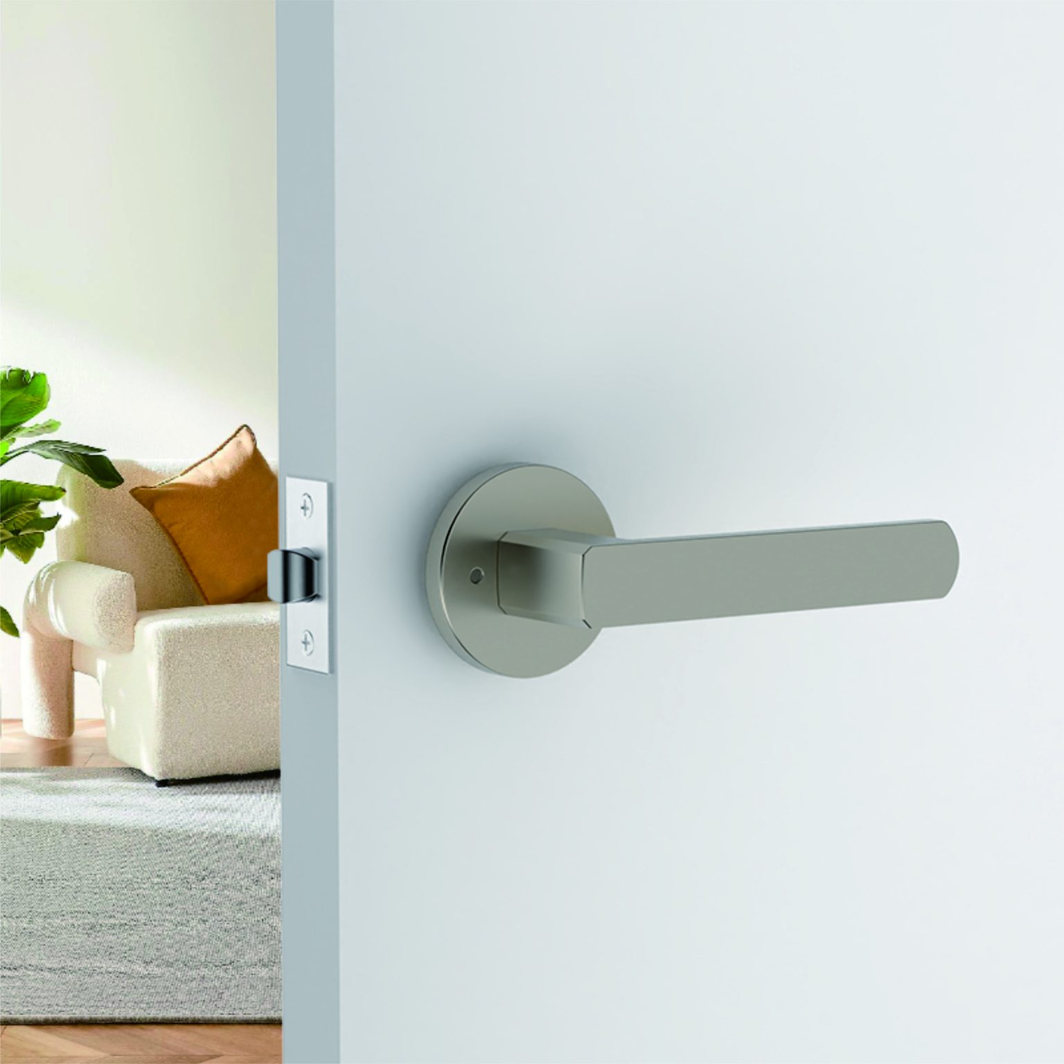 Moon Lever Handle In Matt Brushed Nickel - Handles Plus