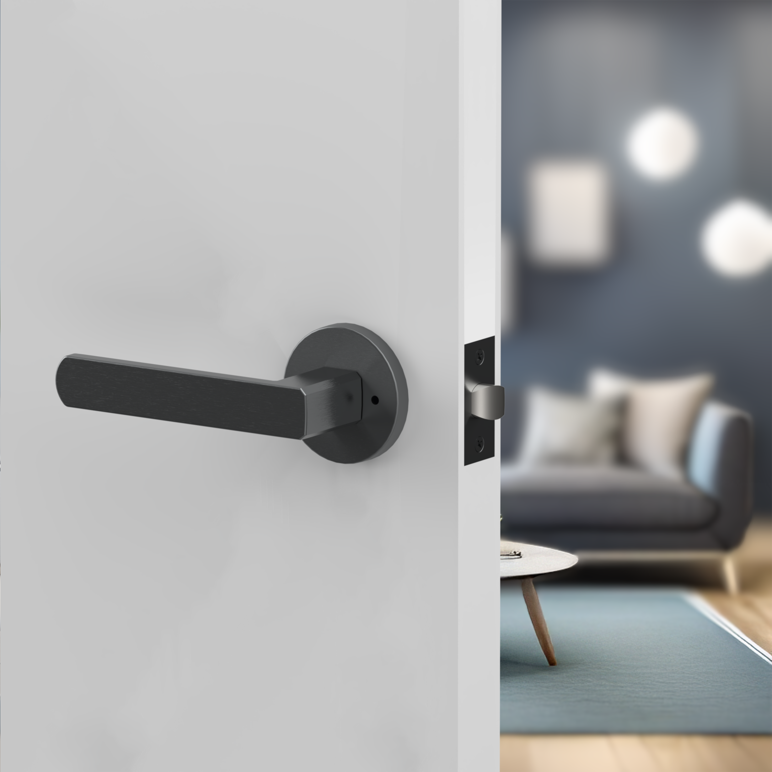 Moon Lever Handle In Nickel Graphite - Handles Plus