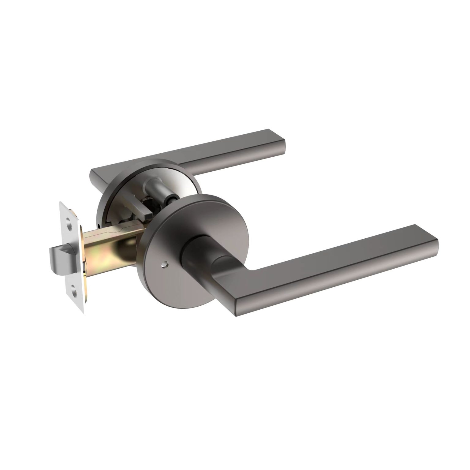 Raglan Lever Handle In Nickel Graphite - Handles Plus