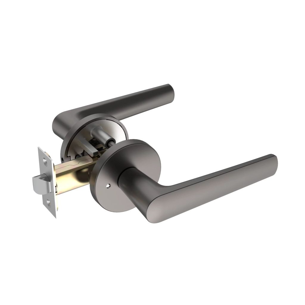 Tui Lever Handle In Nickel Graphite - Handles Plus