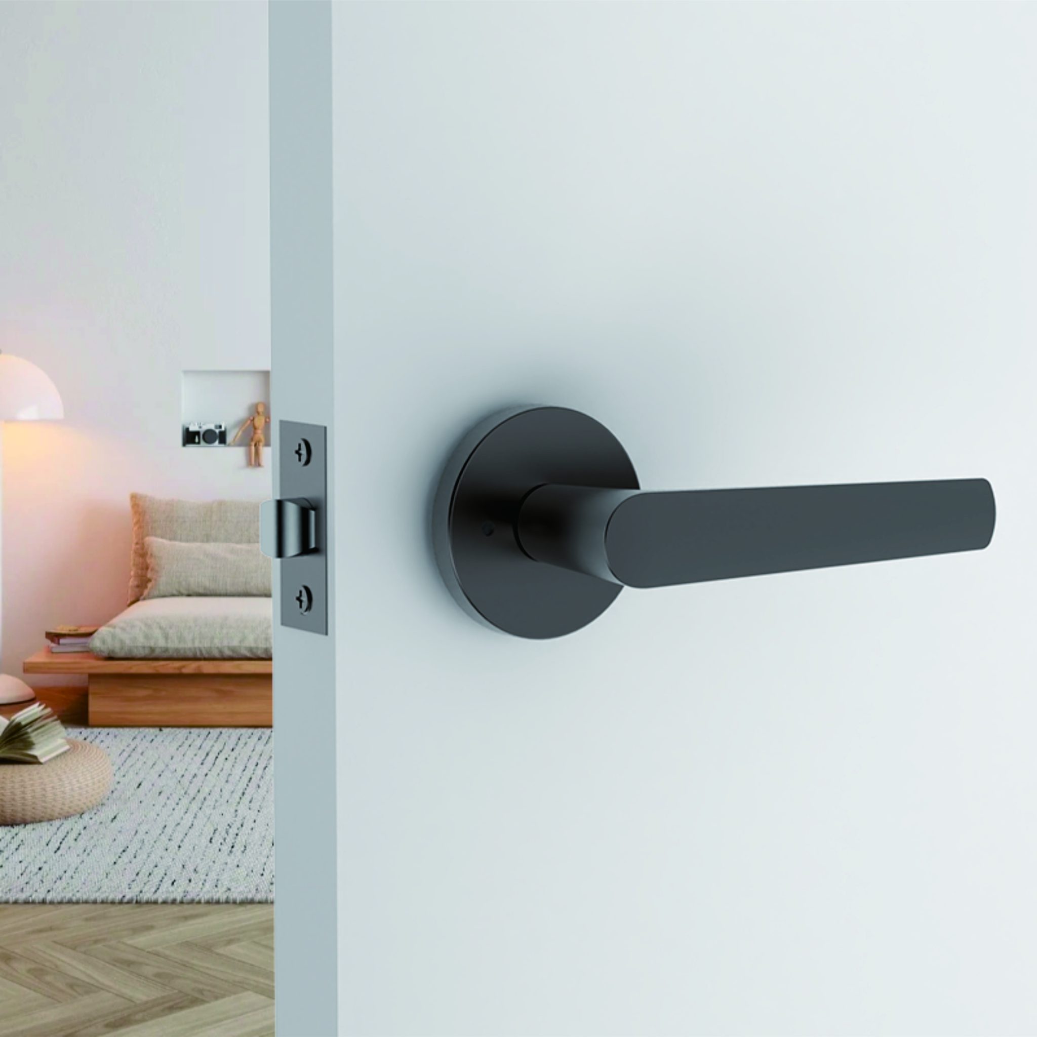 Tui Lever Handle In Nickel Graphite - Handles Plus