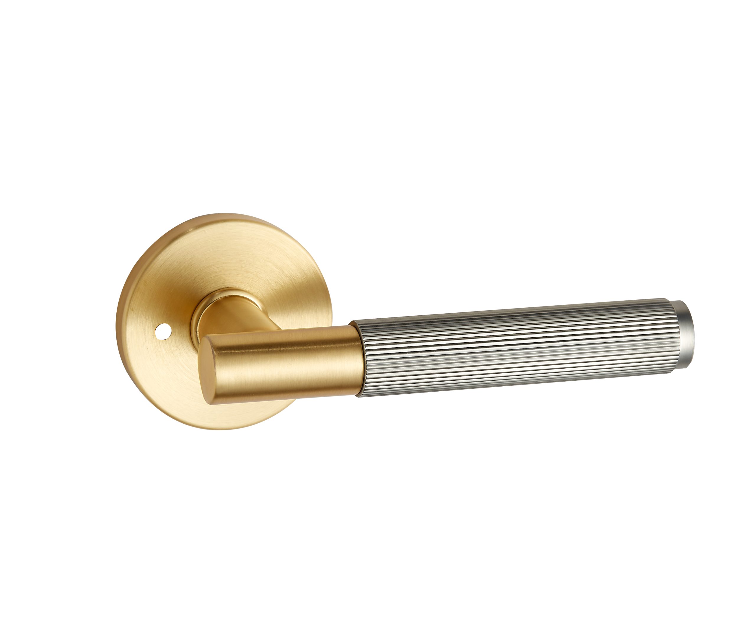 Round Low-Profile Rose in BB finish with Linea Lever in Four different ...