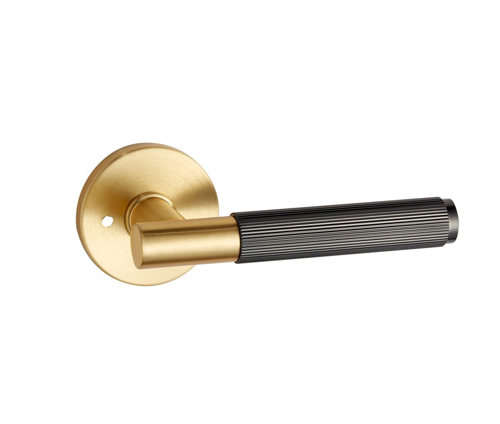 Round Low-Profile Rose in BB finish with Linea Lever in Four different ...